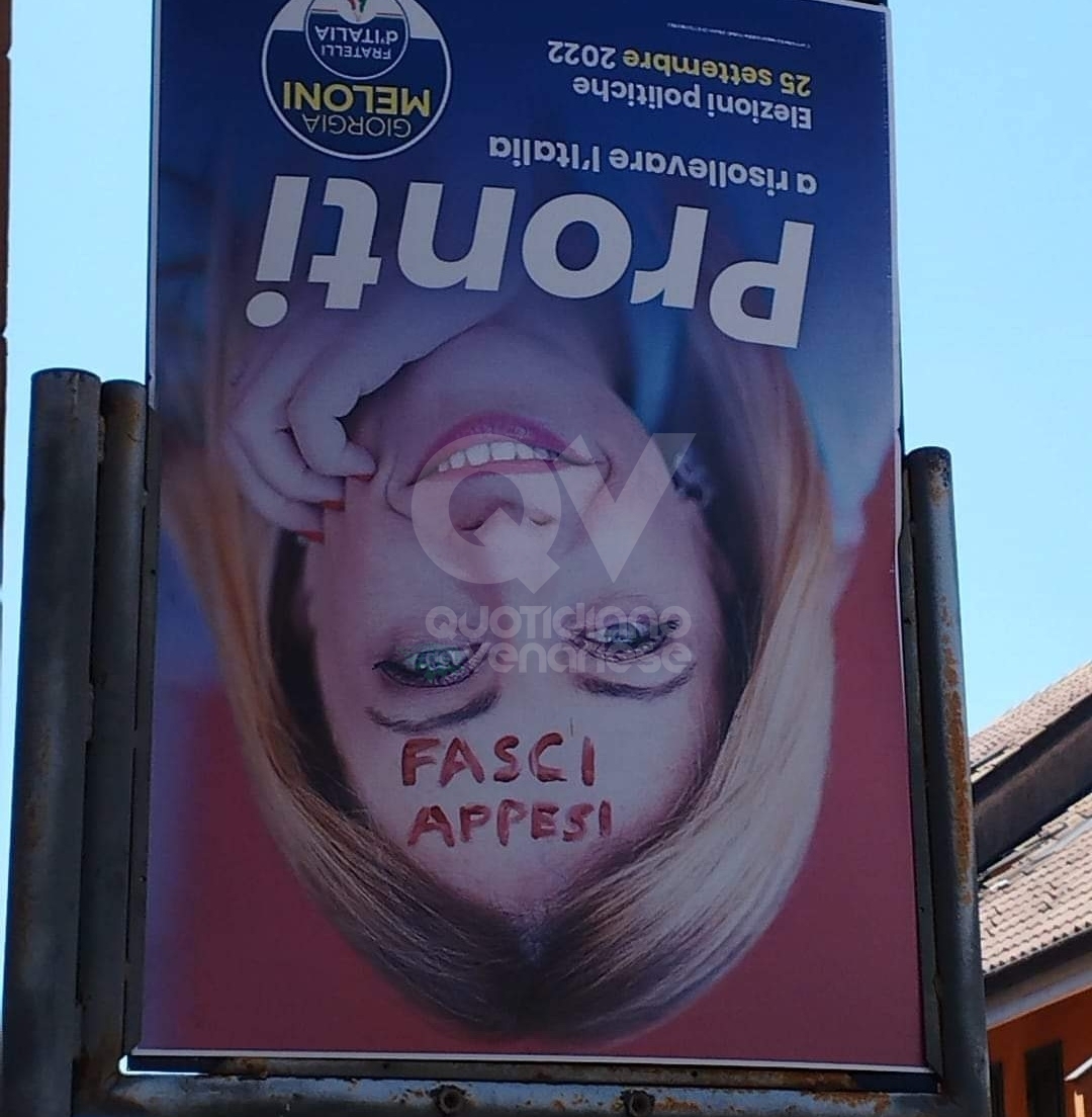 GRUGLIASCO - Vandali in azione. Manifesto della Meloni riposizionato al ...